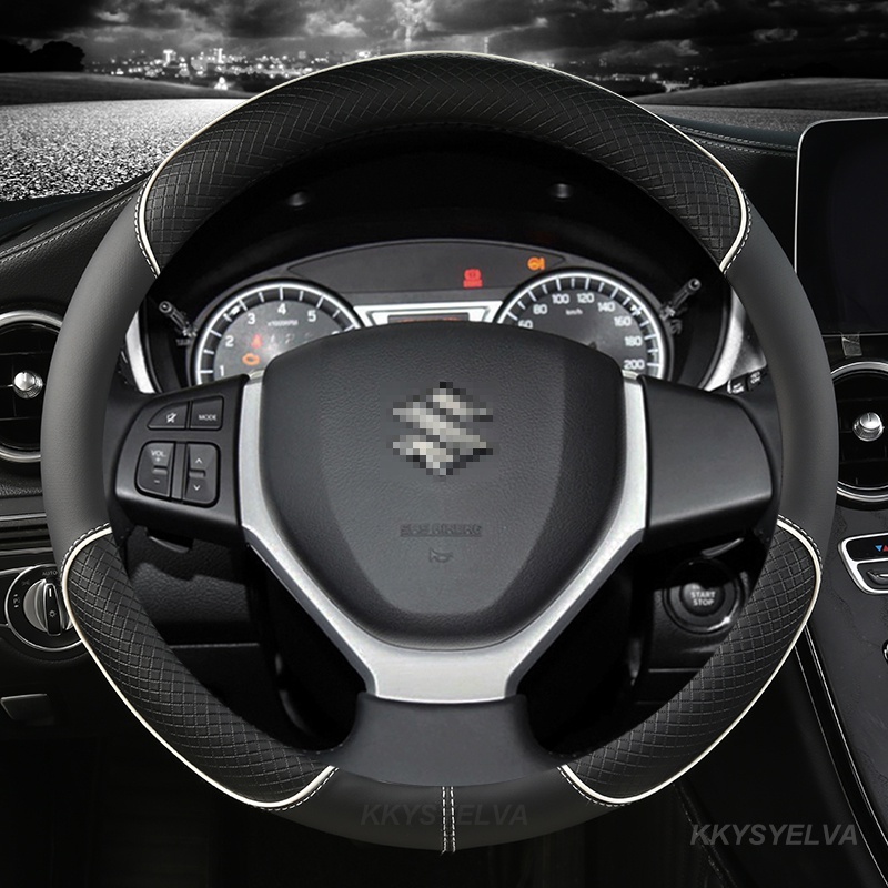 Leather Car Steering Wheel Cover 38CM for Suzuki Swift Grand Vitara ...