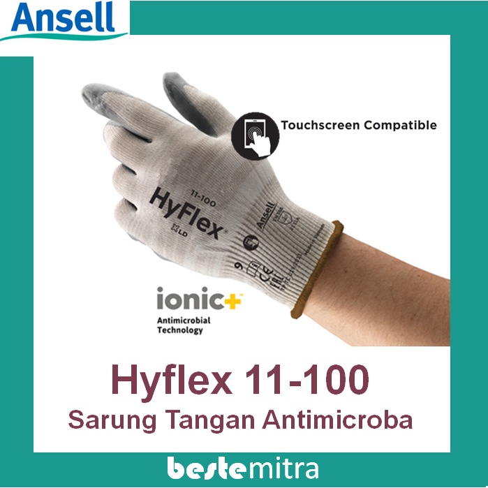 Ansell Hyflex 11-100 Anti-microbial Touchscreen Gloves | Shopee Philippines