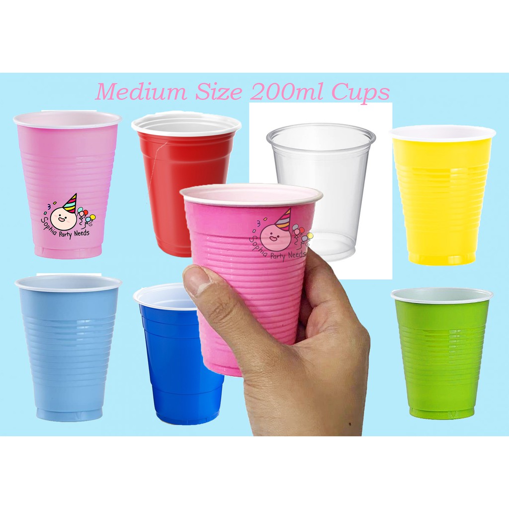 (200ml/7oz) MEDIUM Pastel Red Cups American Beer Pong Plastic Cups ...