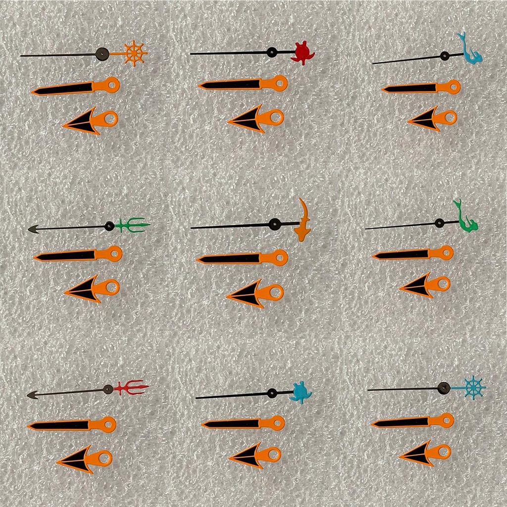 Orange Edge Black Watch Hands Fish Turtle Seconds Watch Accessories for ...