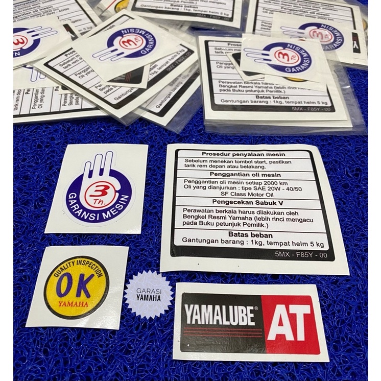 Yamaha guide sticker set contains 4 items, guide sticker, warranty ...
