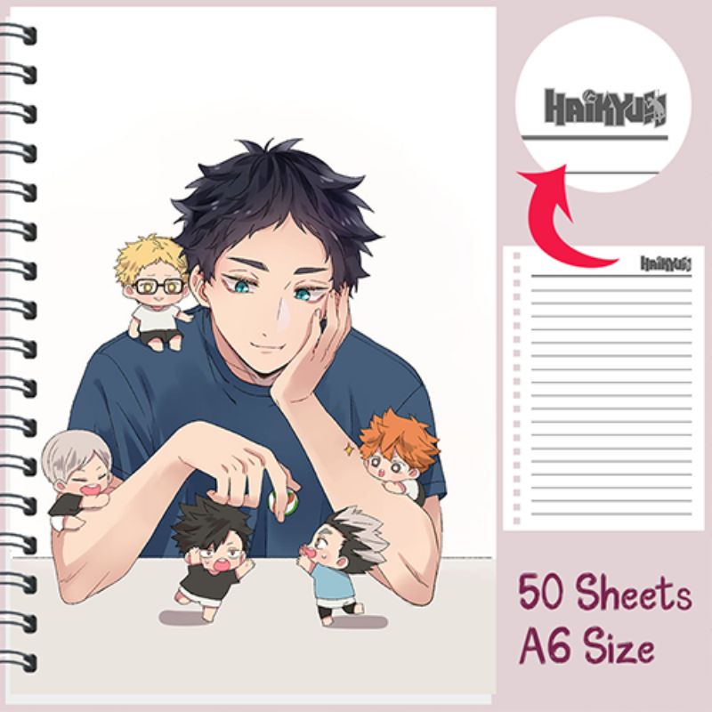 (Small Size) 49 Designs Matte A6 Size Haikyuu!! Anime Notebook Haikyuu ...