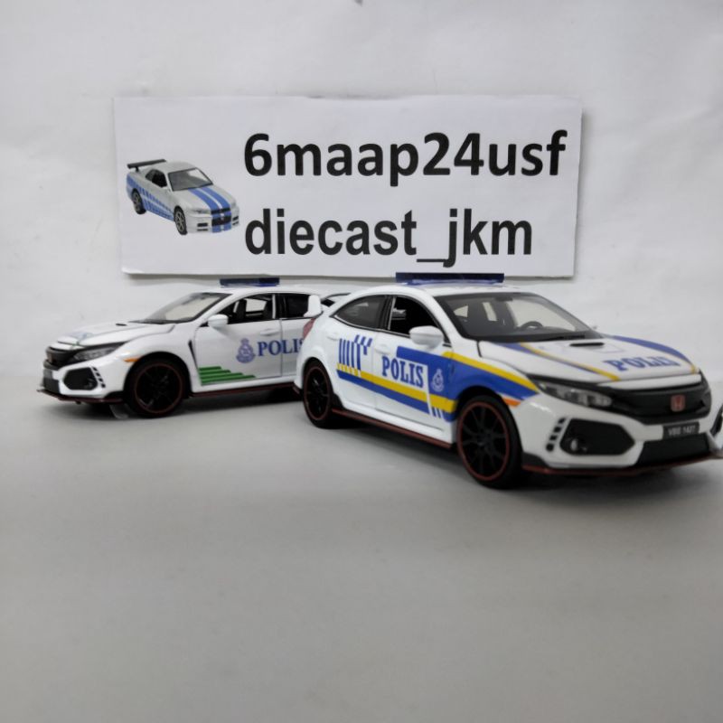 honda civic type r polis pdrm fk8 die cast car scale 1:32 | Shopee ...