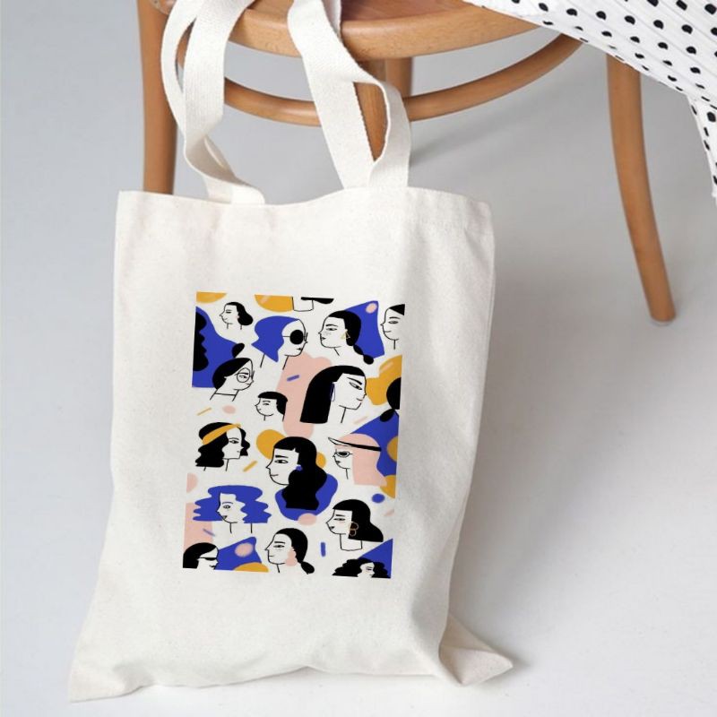 Trendy Graphic Canvas Flat Tote Bag Minimalist Designs | Shopee Philippines