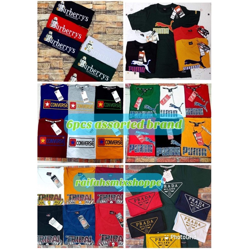 premium tshirts(6pcs assorted brand and design) | Shopee Philippines