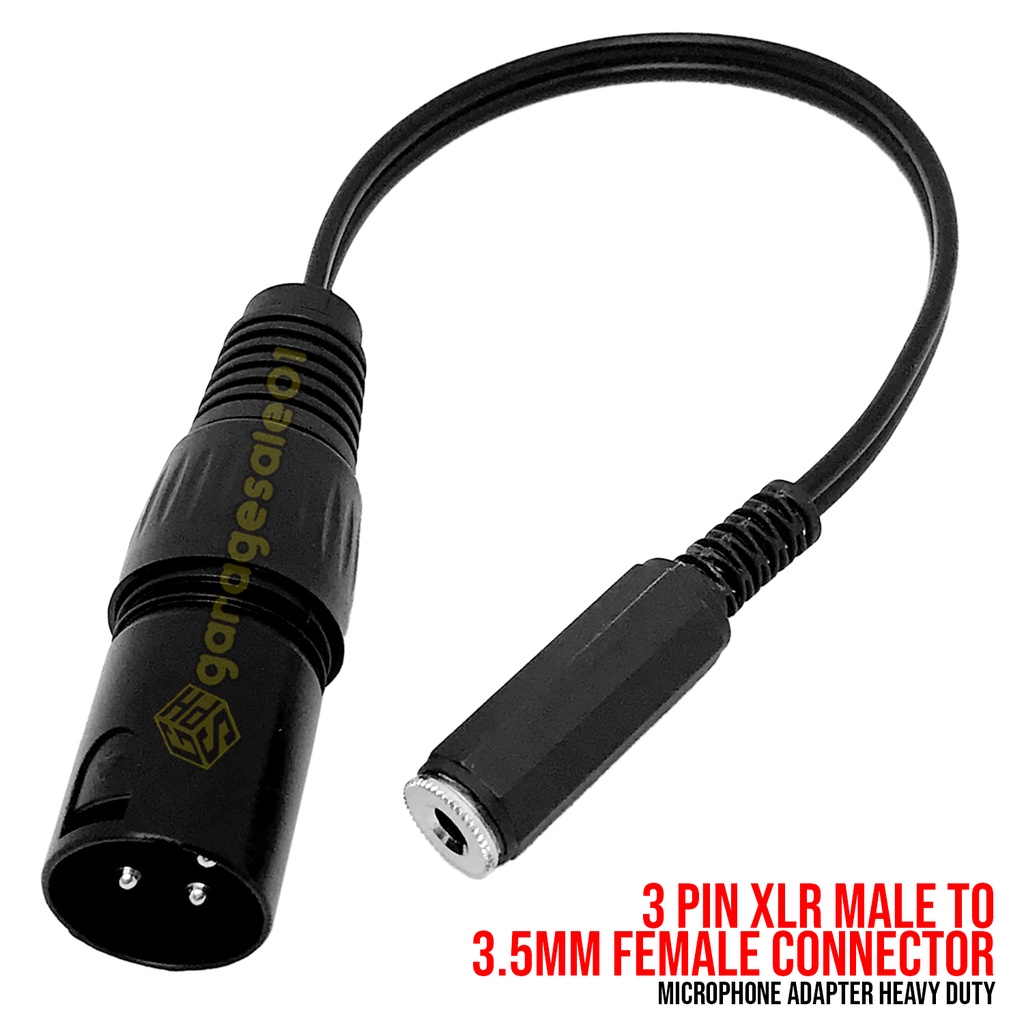 GS 3-Pin XLR Male to 3.5mm Female Microphone Adapter – Audio Cable ...