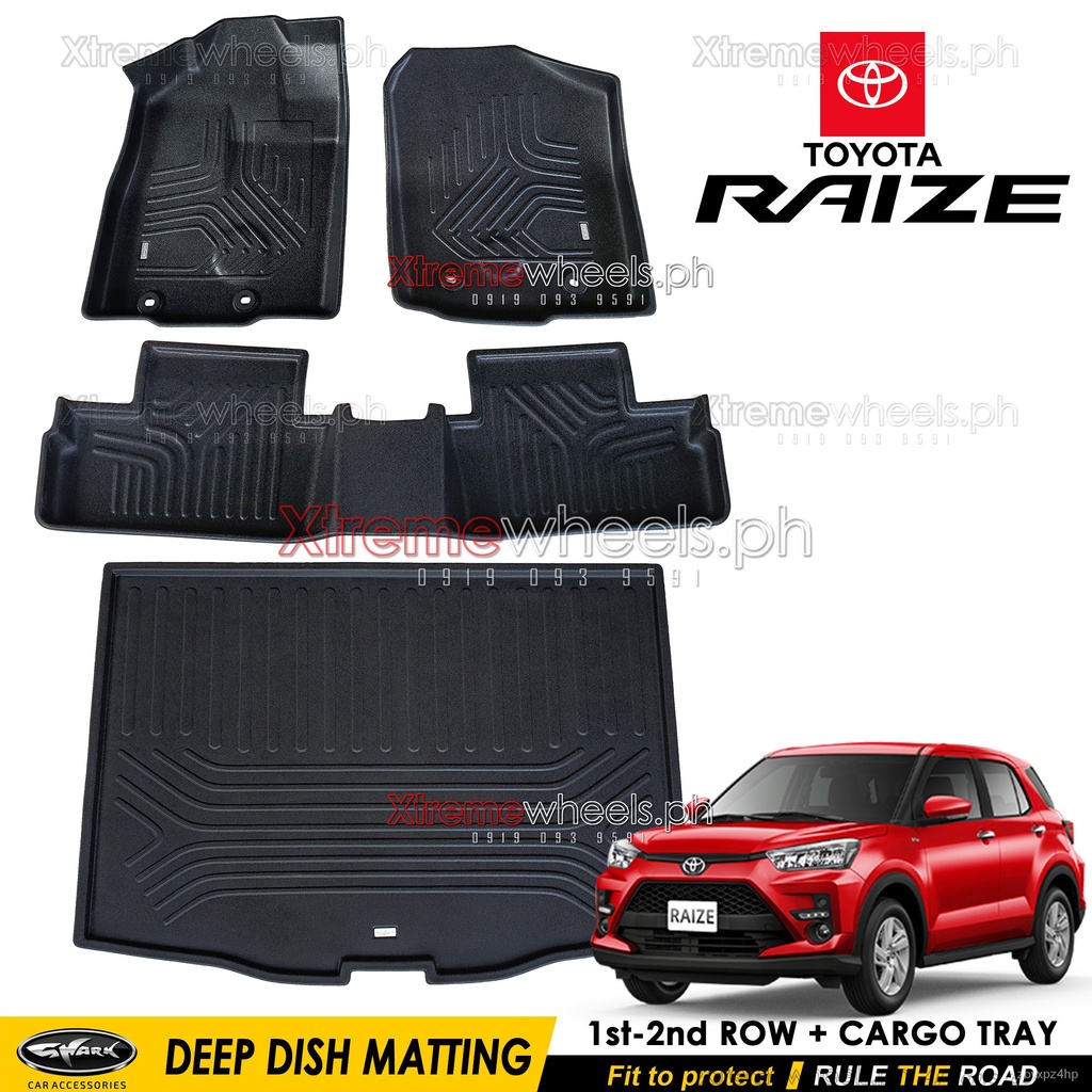 Toyota Raize 1st - 2nd row with cargo Tray SHARK floor liner Deep Dish ...