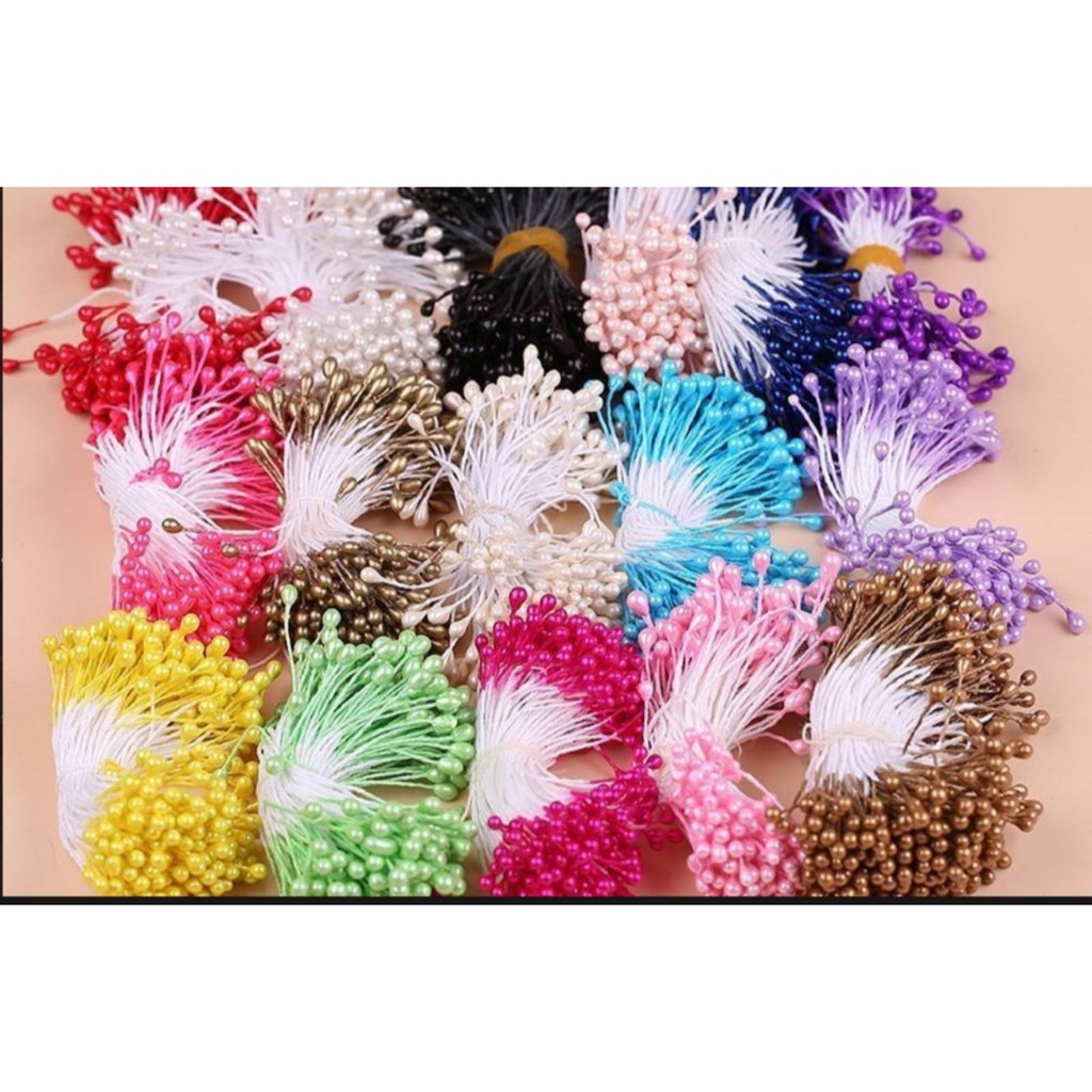 Stamen Floral Pollen Buds double pearl tip floral making | Shopee ...