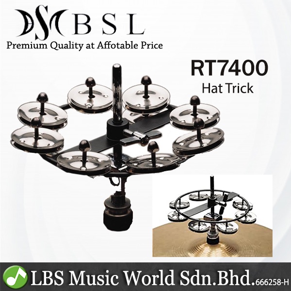 BSL RT7400 Hat Trick Hi-Hat tambourine with Hihat Clamp (Hi Hat ...