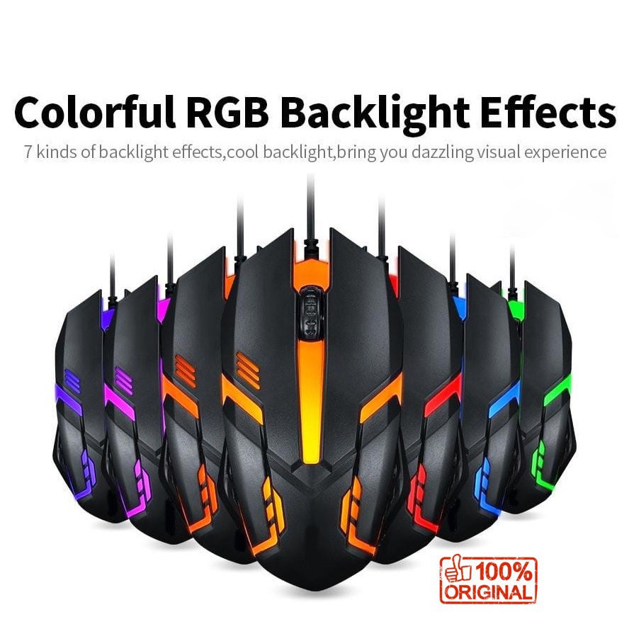 VIVA Wired Gaming Mouse USB Port RGB Light Ergonomic Design Mice for PC ...