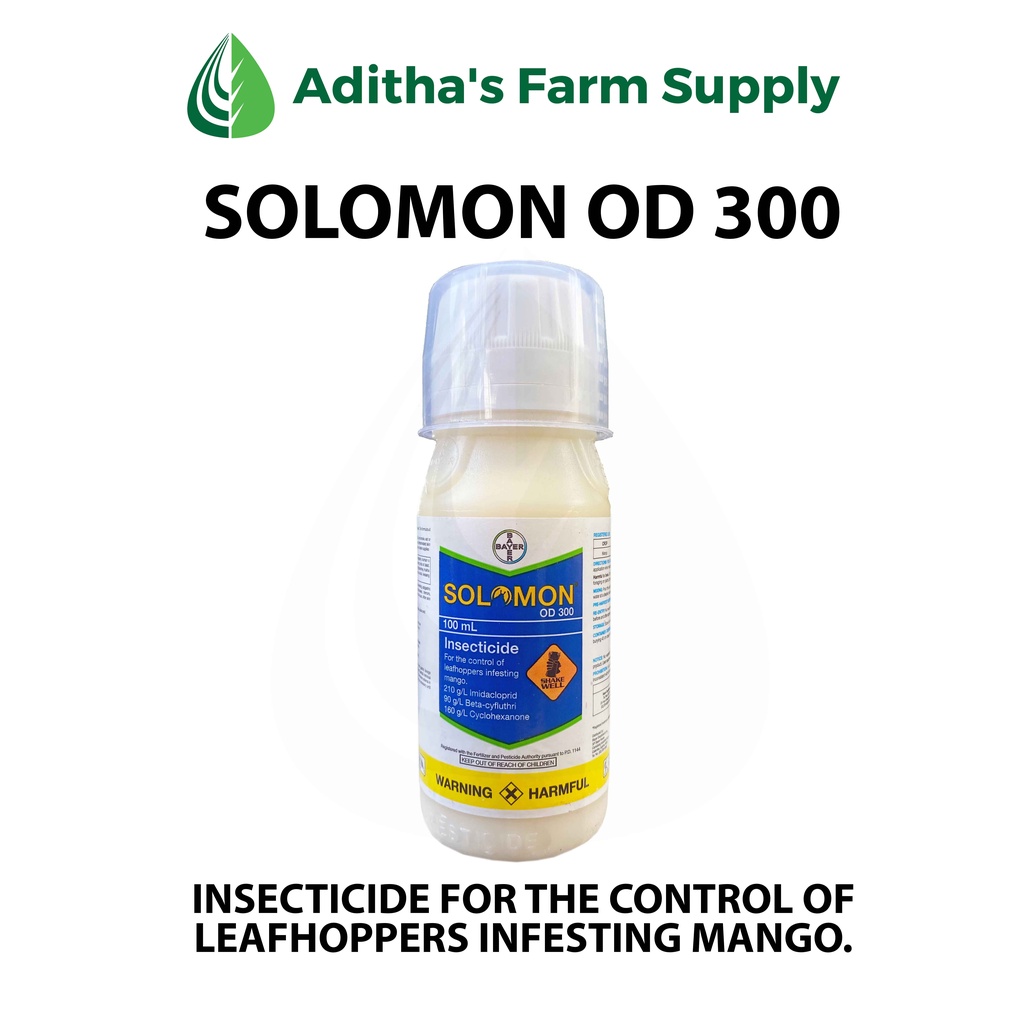 Insecticide: Solomon OD 300 (For The Control of Leafhoppers Infesting ...
