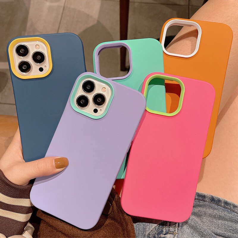 3 In 1 Liquid Silicone Case Oppo A9 2020 A7 A5s A12 A5 F9 A92 A52 A72