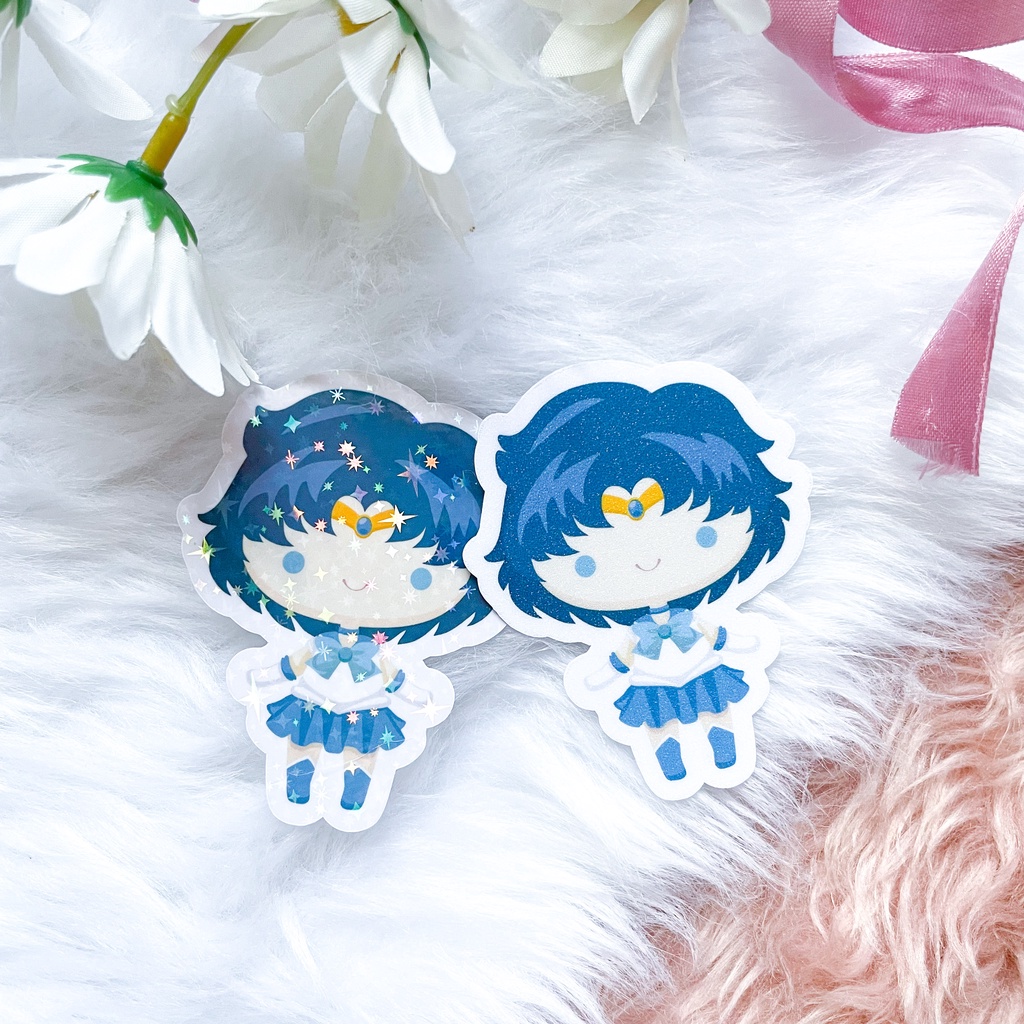 Sailor Mercury chibi - Die Cut Vinyl Sticker-Sticker Flakes-Laptop ...