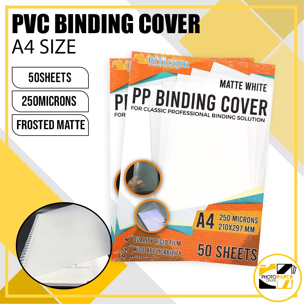 50sheets PVC Binding Cover Frosted Matte 250micron A4 Size | Shopee ...