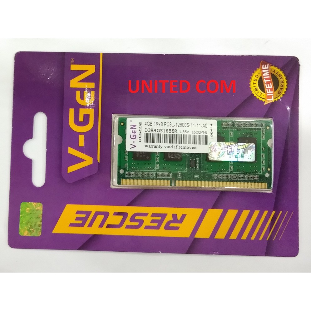 Ram MEMORY LAPTOP NOTEBOOK V-GEN VGEN DDR3L DDR 3L 4GB 4 GB RESCUE ...