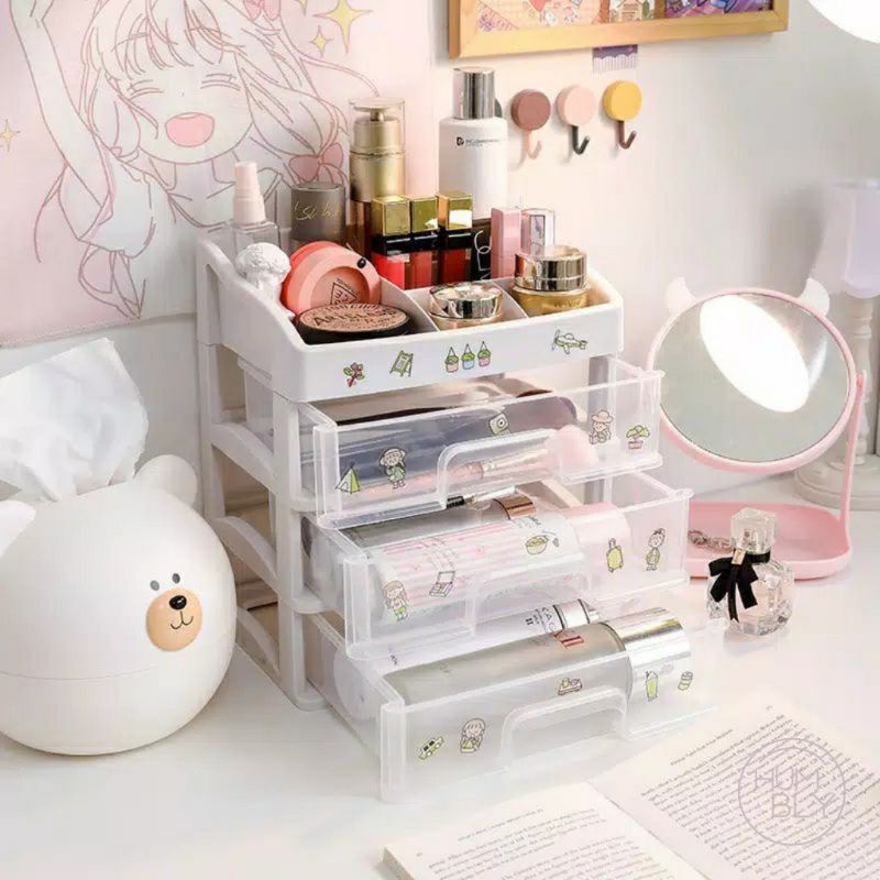 The 3 stacking plastic cosmetic rack has a larger capacity and is very ...