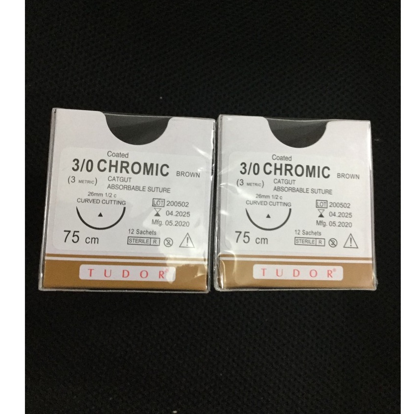 SUTUFIX CHROMIC CATGUT ABSORBABLE SUTURE CURVED CUTTING | Shopee ...