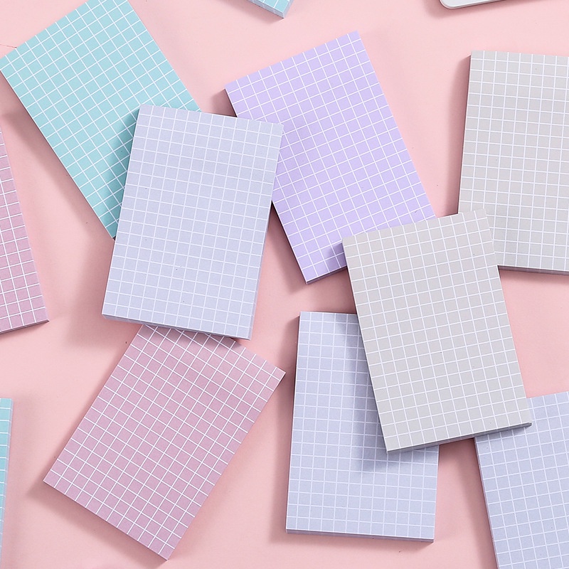 Basic Plain Pastel White GRID Lines Sticky Notes Memo Post it | Shopee ...