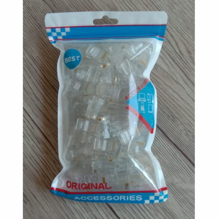 Rj45 Lan / Rj 45 connector contains 100 pcs for cat5/cat5e Best Quality ...