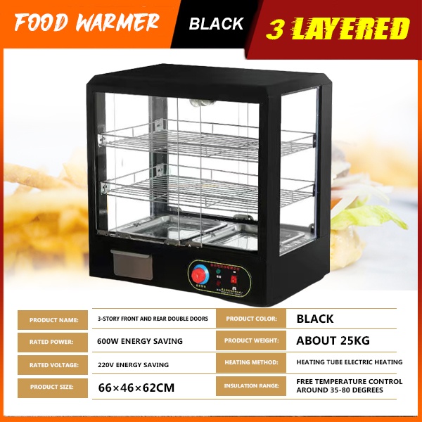 Heavy Duty Curve Glass Showcase Display Electric Food Warmer Food ...