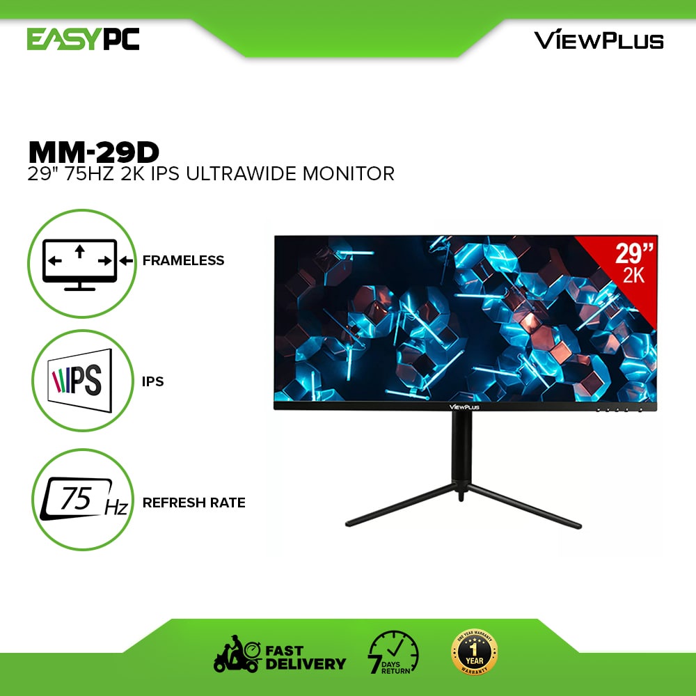 ViewPlus MM-29D 29" 75Hz 2K IPS Ultrawide Monitor, Brand New ultrawide ...