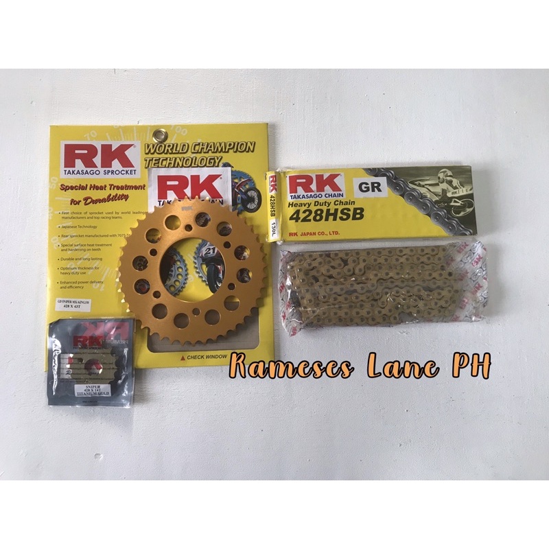 RK Chain Set Takasago for Yamaha Sniper 150 Version1/Version2 complete ...