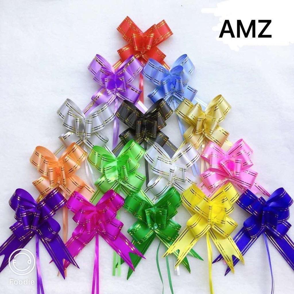 10x23mm Party Wedding Birthday Gift Flower Bow Wrap Pull Ribbon In ...