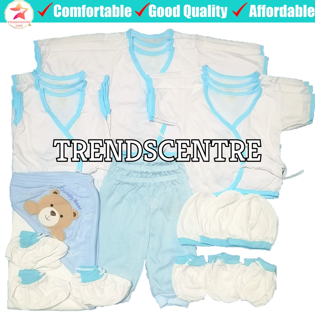 Lucky CJ/Baby Co. White and Blue Combination Newborn Clothes Infant ...