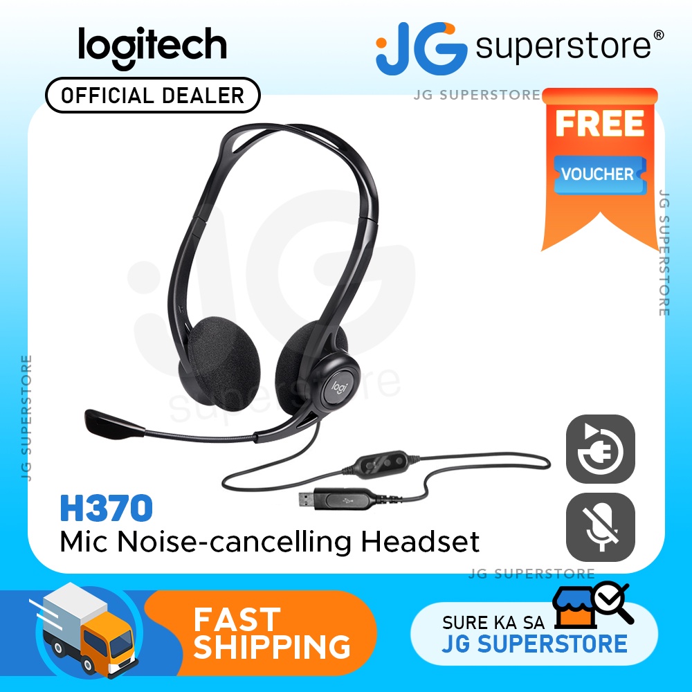 Logitech H370 USB Headset with Noise-Canceling Microphone, In-Line ...