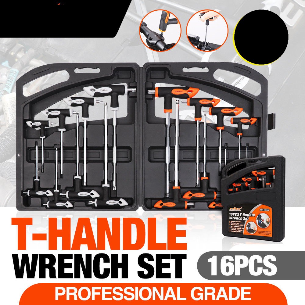 T-Handle Allen Key And Torx Star Wrench Set (16 Pcs) | Shopee Philippines