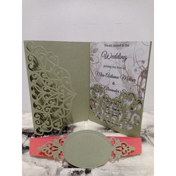 MMS ️ New 4x6 !! Flower Heart Trifold Cut Design Invitation for all ...