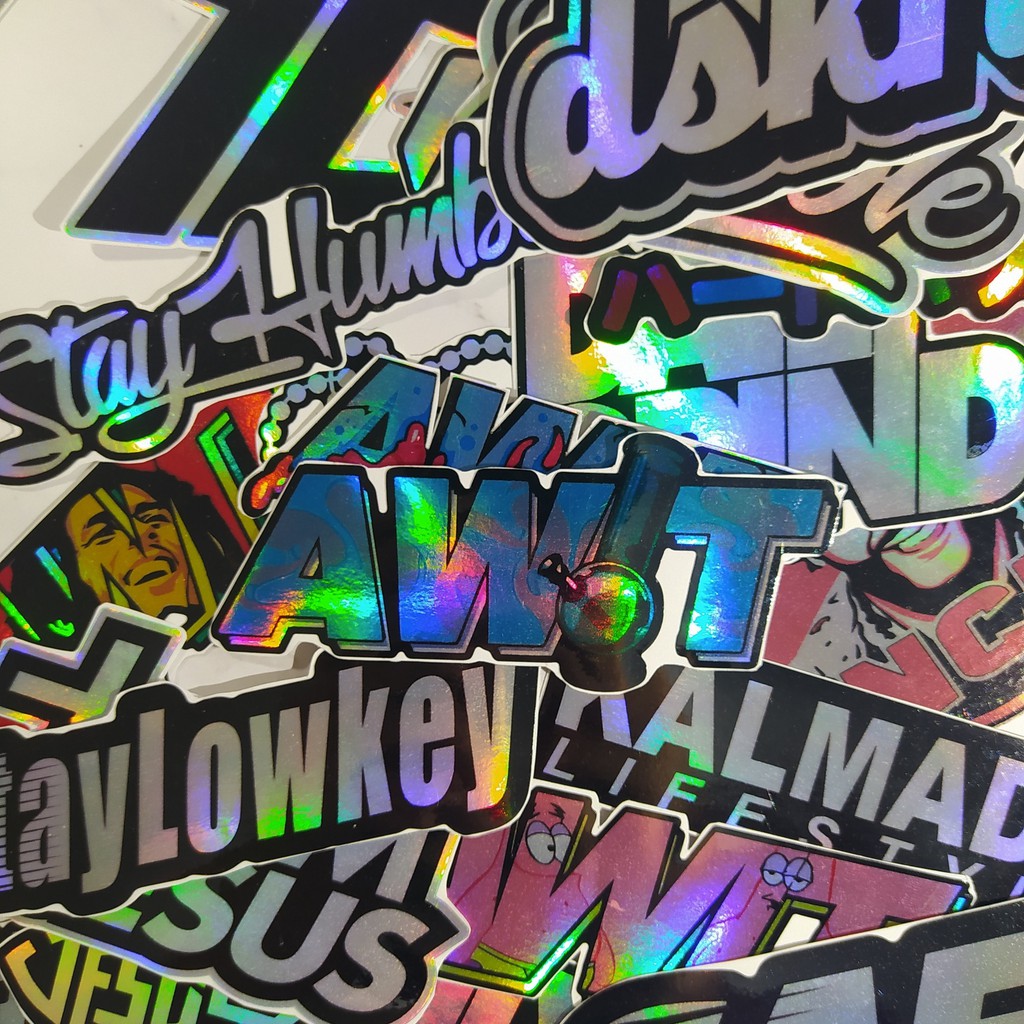 HOLOGRAPHIC STICKER DECAL - CUTOUT RAINBOW REFLECTIVE VINYL FOR ...