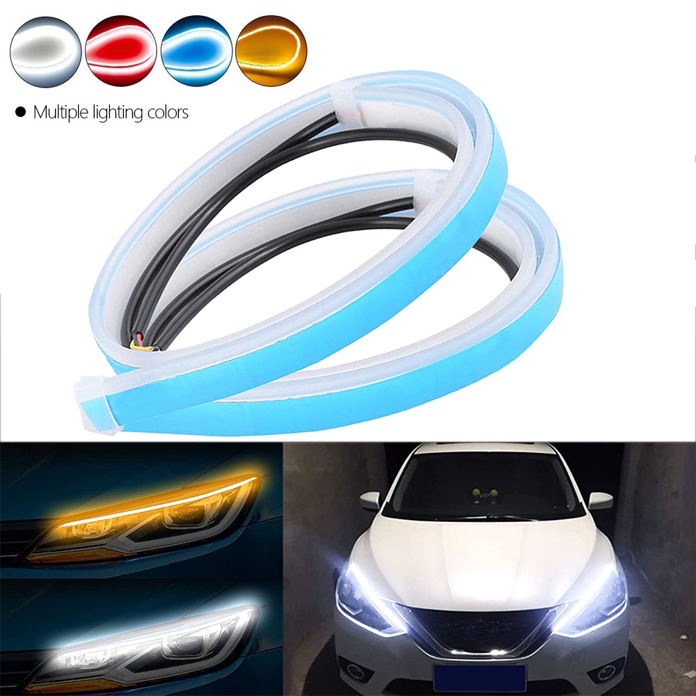 2pcs 12V Led DRL Daytime Running Lights Turn Signal DRL Led Strip Car ...