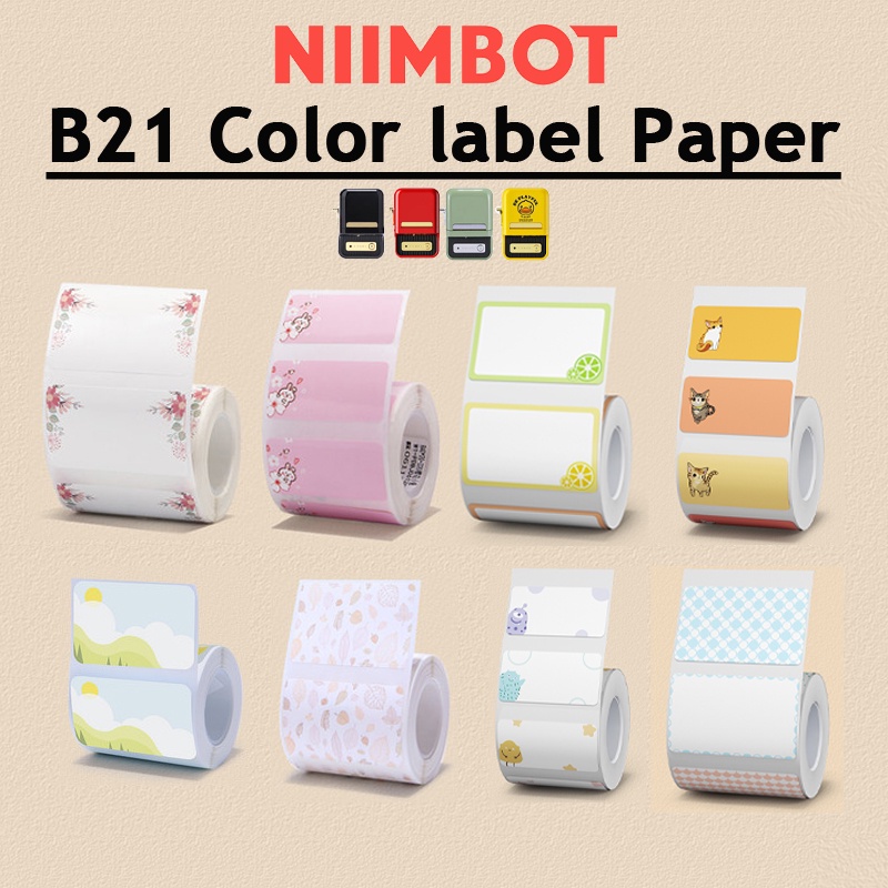 Niimbot B21/B3S Color Label Printing Paper Thermal Label Paper Three Proof Thermal Paper ...
