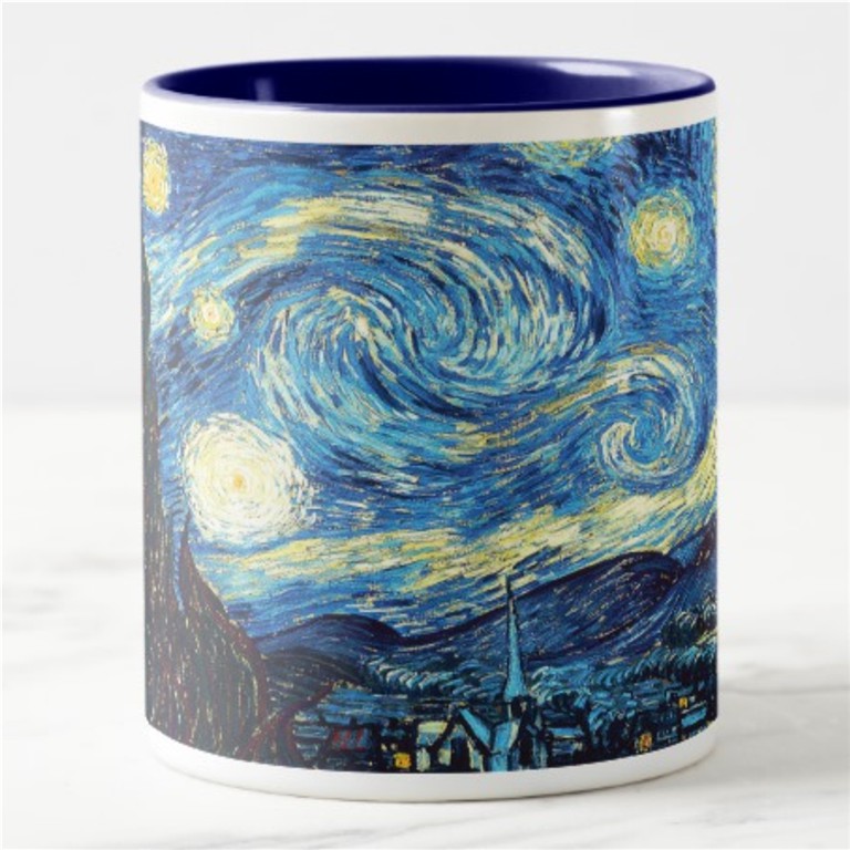 Starry Night Vincent Van Gogh Painting Coffee Mug Glass Cup | Shopee ...