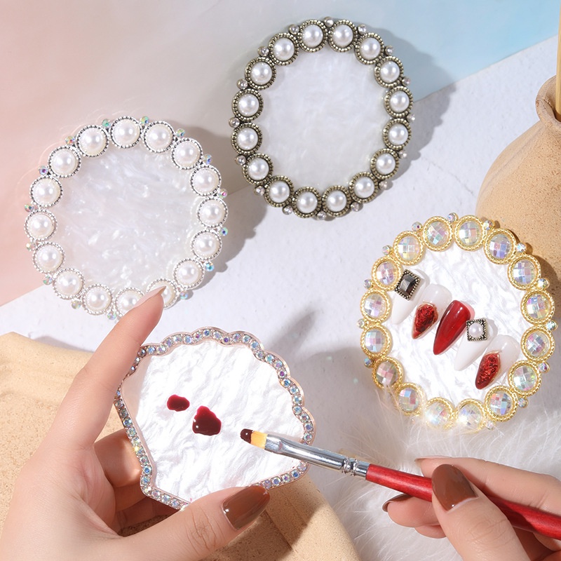 NLN Retro Pearl Nail Display Stand Fashion Girl Nail Tools Palette ...