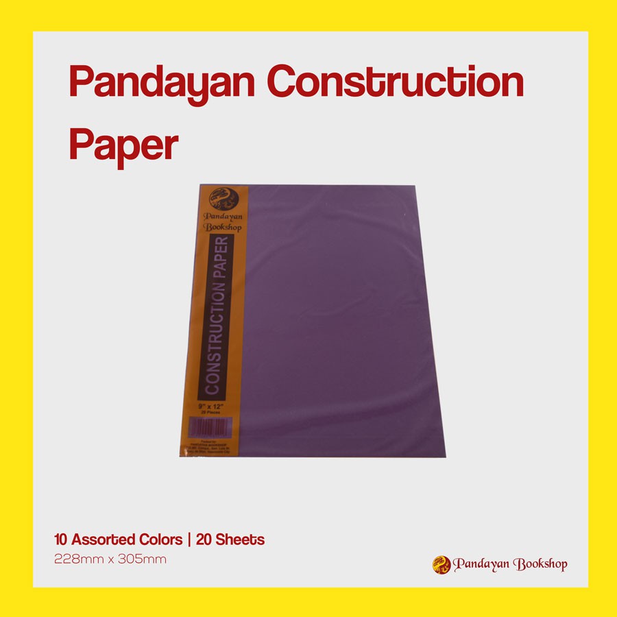 Pandayan Construction Paper (9" X 12", 20 Sheets, Assorted Color ...