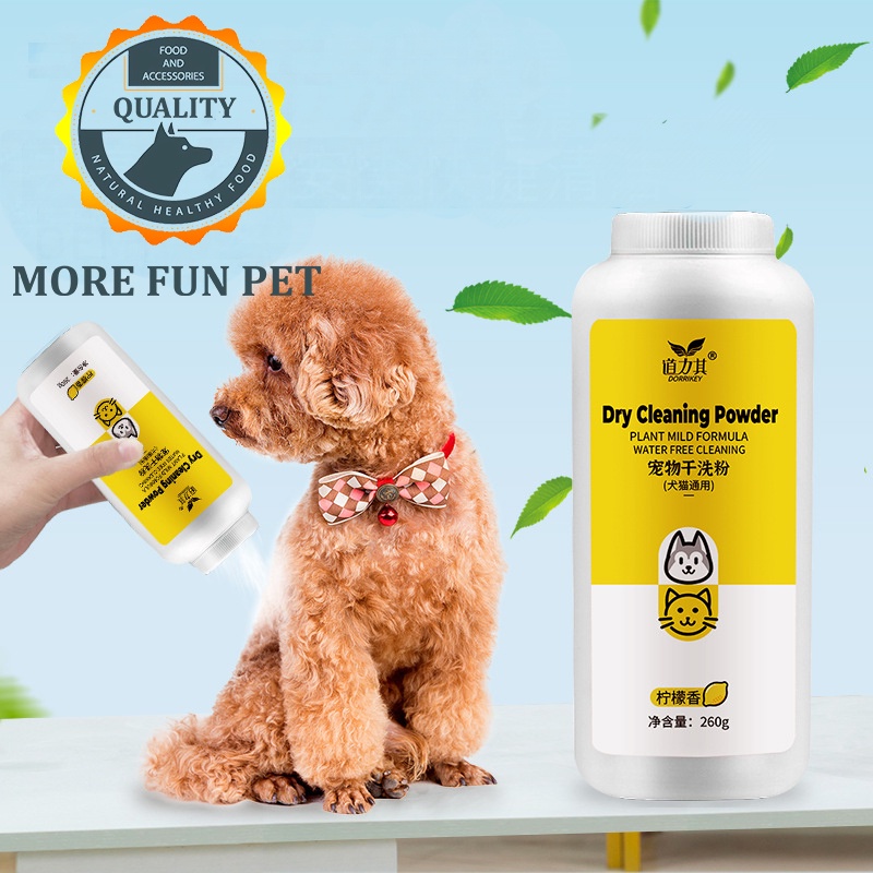 Pet dry cleaning powder dog cat, seodorant antipruritic puppy shower ...