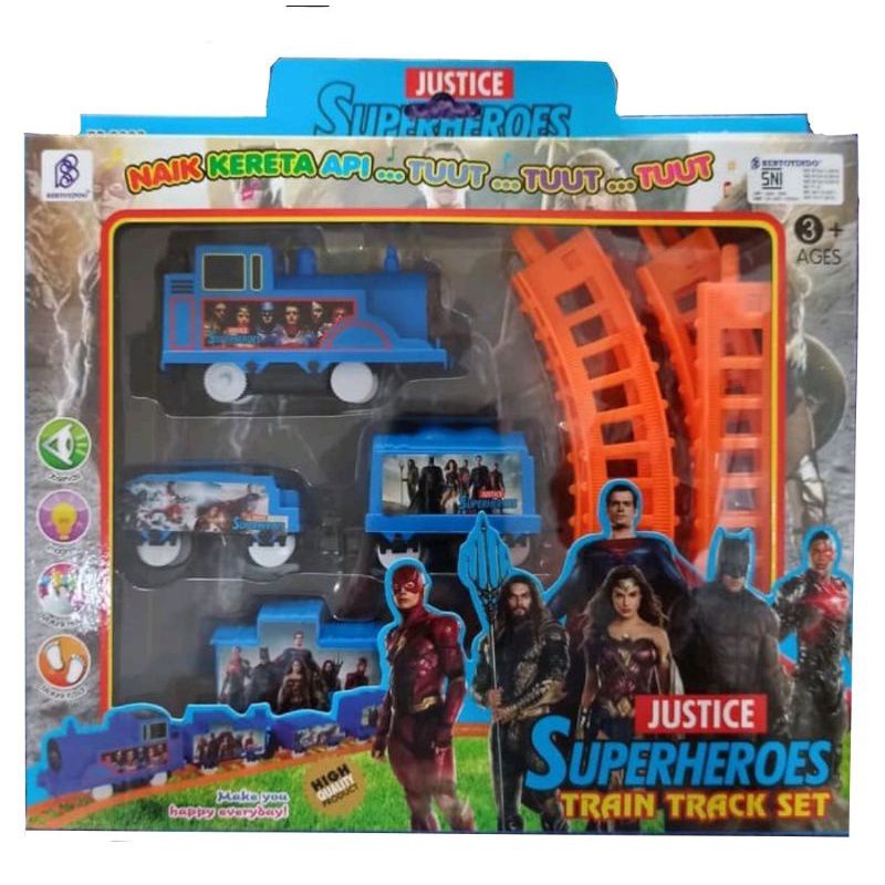 One set of SuperHero Train Toys and Rails (with battery) | Shopee ...