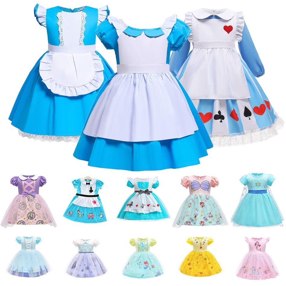 Disney Alice in Wonderland Costume Baby Girl Elsa Alice Party Princess ...