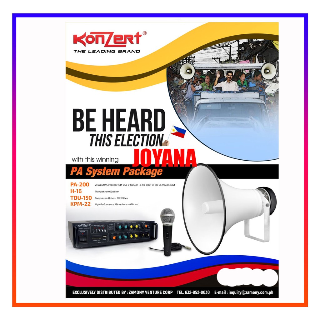 KONZERT PA SYSTEM PACKAGE PA200 WITH HORN 250 WATTS | Shopee Philippines