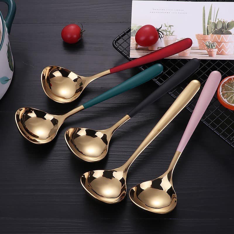 21cm 304 Stainless Steel Spoon Family Soup Spoon Serving Spoon Kitchen ...