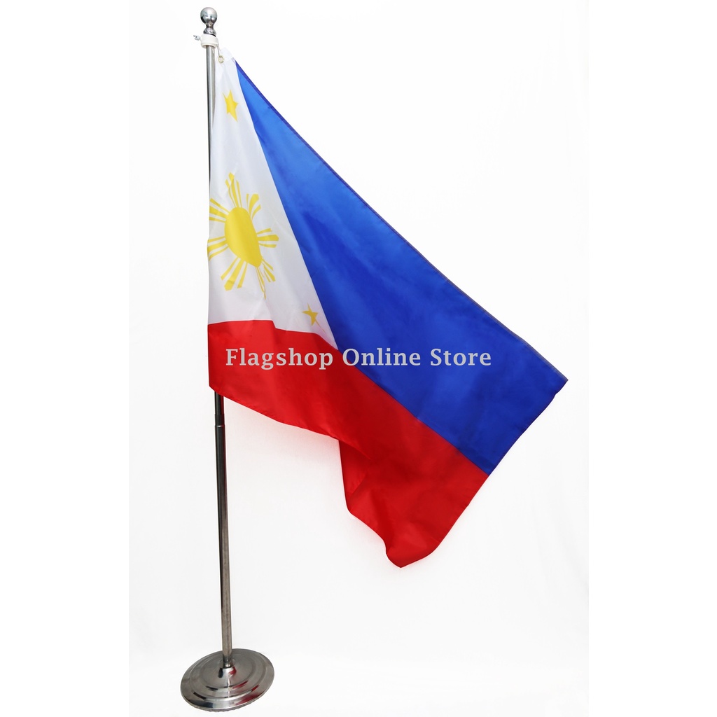 Stainless Flagpole Stand Flag Poles Indoor for Flags with Phil.Flag 3 x ...
