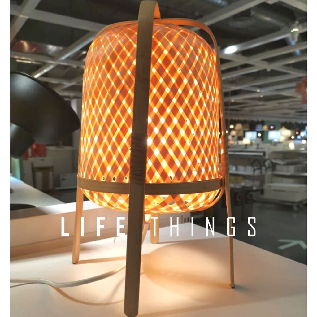 IKEA KNIXHULT Bamboo Table lamp /TOKABO Table lamp, Lampu meja | Shopee ...