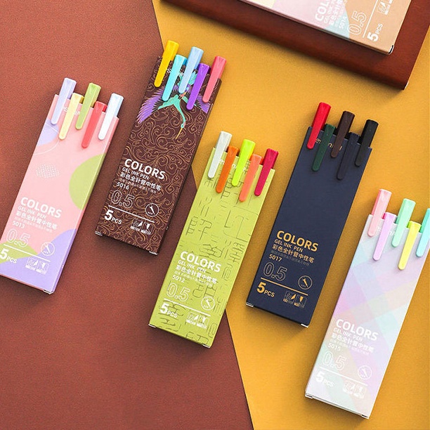 5Colors/Set Morandi Gel Pens Set Multi Color Gel Ink Pens Set | Shopee Philippines