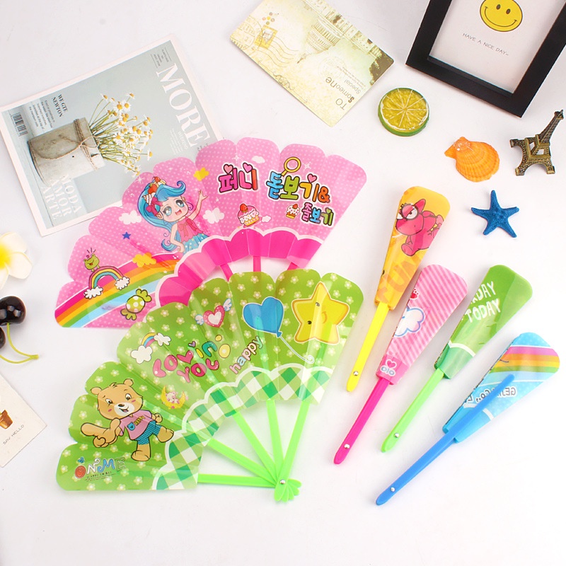 Cute Cartoon Foldable Hand Fan Children's Cute Plastic Hand fan ...