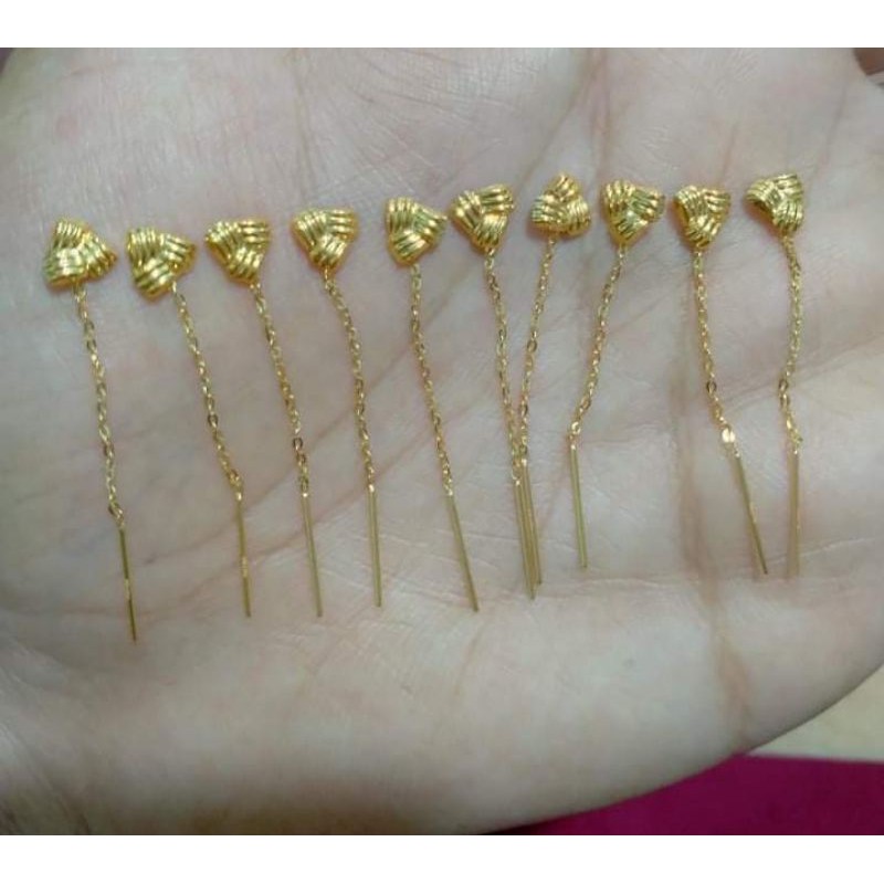 PAWNABLE 18k Saudi gold earrings tictac KNOT | Shopee Philippines