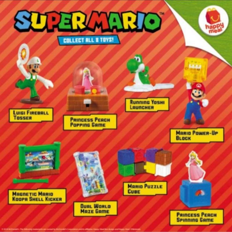 Mcdonald's Mcd Mekdi Happy Meal Toys Super Mario 2018 FULL SET | Shopee ...