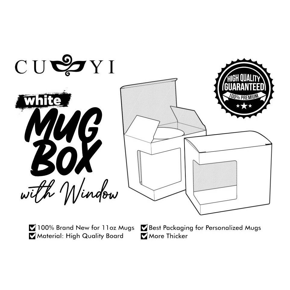 CUYI HIGH QUALITY MUG BOX WHITE w/WINDOW AND WITHOUT WINDOW 100 pieces ...