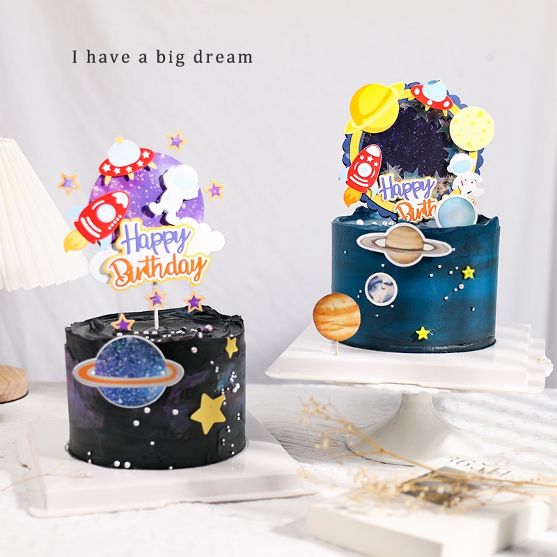 High-Quality Astronaut Cake Decoration Moon Space Aerospace Birthday ...